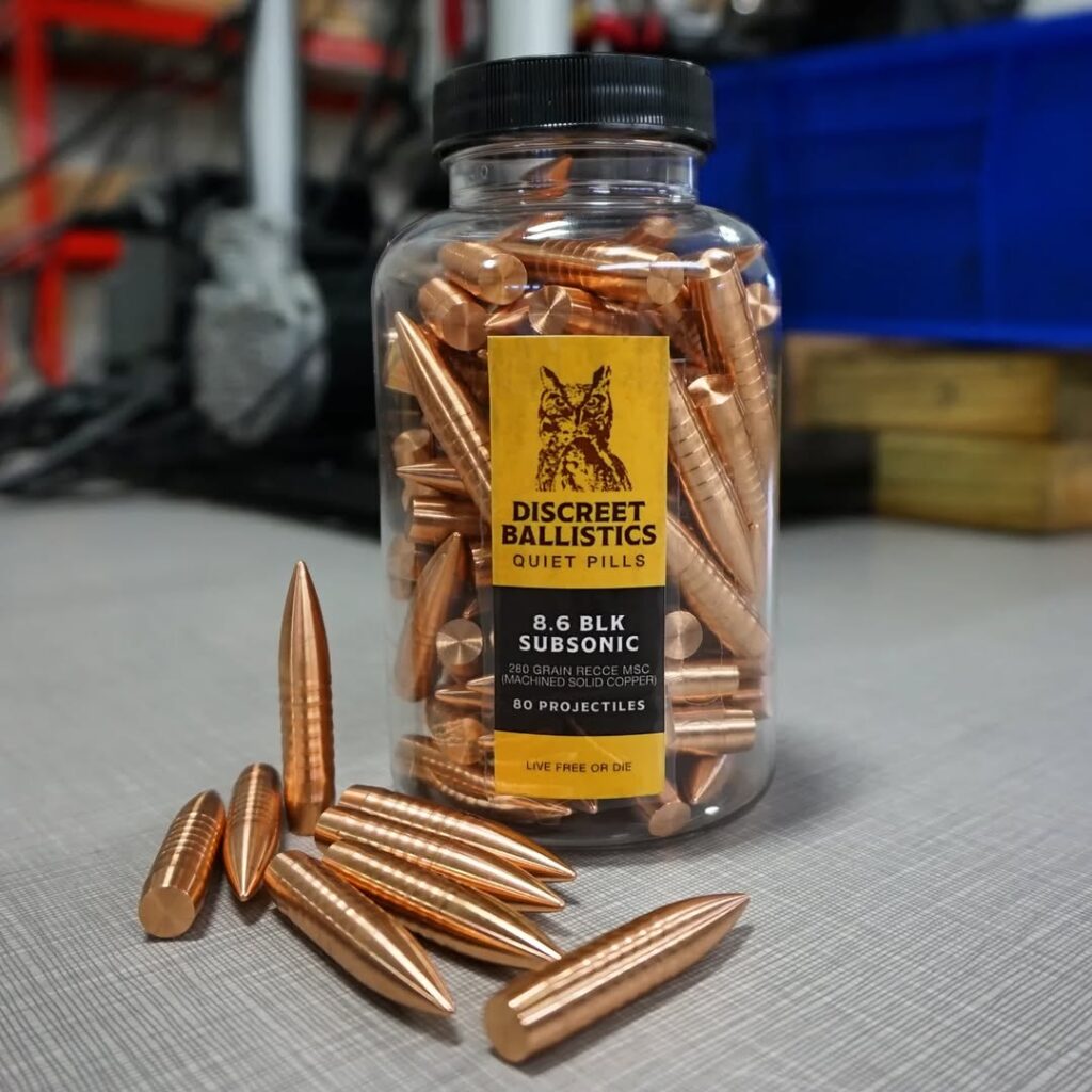 280gr Recce MSC 8.6BLK (338Cal) Subsonic Projectiles | Discreet Ballistics